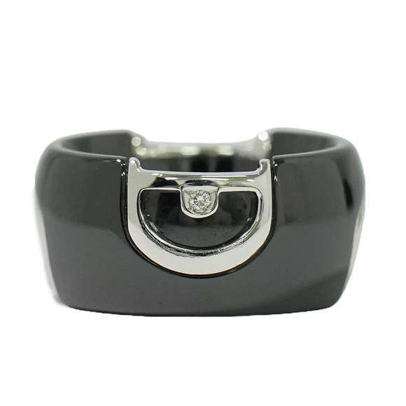 Damiani | Bags | Damiani D Icon Ring K8 White Gold Ceramic And Diamond ...